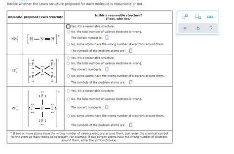 Solved Decide Whether The Lewis Structure Proposed For Each Chegg Com
