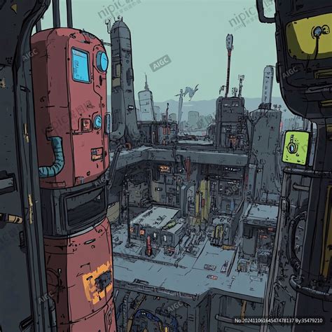 Ai创作图场景赛博插画 科幻实验室 科幻工厂背景 飞船舰桥 宇宙飞船控制室 飞船控制室 科幻建筑 动画工厂素材 工业插画 舰仓场景 科幻废墟