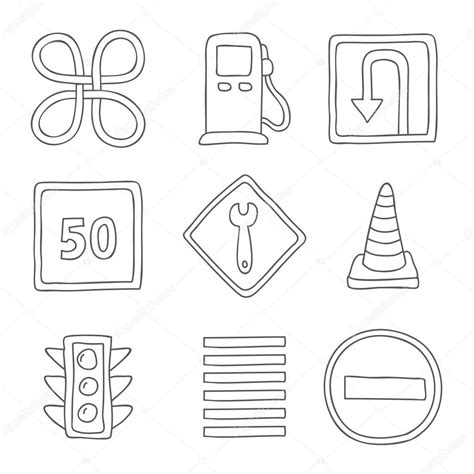 Se Ales De Tr Fico Iconos Vectoriales