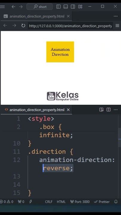 Property Animation Direction Pada Css Kelaskomputeronline Belajarcss Coding Htmlcss