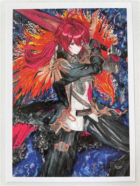 Diluc Genshin Impact A5 Print Etsy