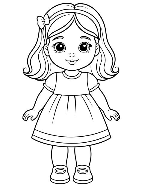 Раскраска Девочка 5 распечатать Happybrushes