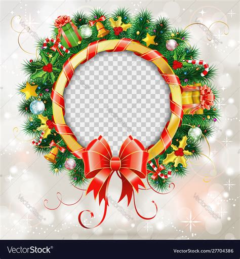 Christmas Wreath With Bow Royalty Free Vector Image