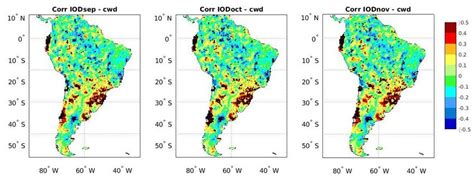 Correlation Fields Between Cdd Cwd And Iod Oct Indices In The Left