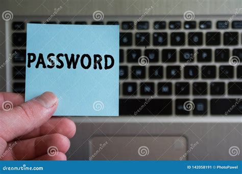 Word Password On Sticky Note Stock Image Image Of Security Safety