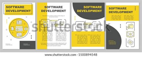 Software Development Brochure Template Layout Flyer Stock Vector