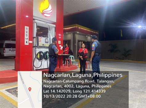 Nagcarlan Mps Gasoline Station Visitation Inspection In Line With The Peace And Security