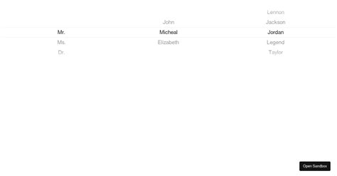 React Scrollable Picker Examples CodeSandbox