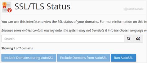 How To Run Autossl On Your Domains To Install An Ssl Via Cpanel Host Duplex Knowledgebase