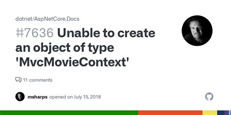 Unable To Create An Object Of Type Mvcmoviecontext · Issue 7636