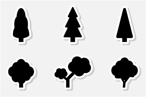 Set Of Trees Icon In Flat Style 44443912 Vector Art At Vecteezy