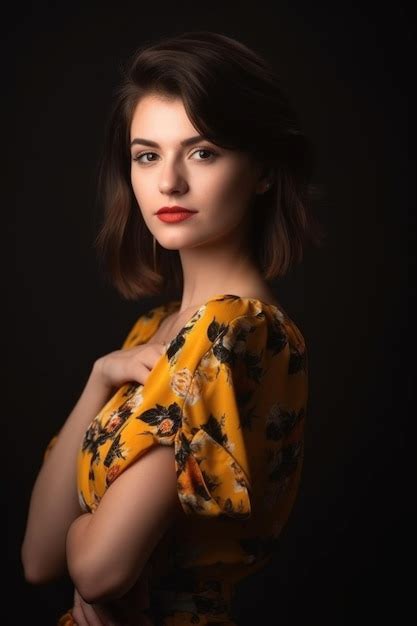 Premium Ai Image Portrait Of A Gorgeous Young Woman Posing With Her