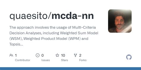 Github Quaesito Mcda Nn The Approach Involves The Usage Of Multi Criteria Decision Analyses
