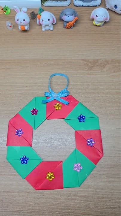 초간단 크리스마스 리스 종이접기 Origami Christmas Wreath Youtube