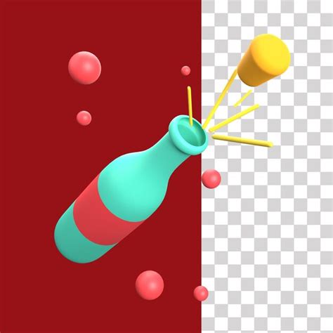 Premium Psd Champagne 3d Icon