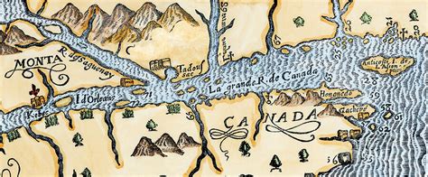 Map By Marc Lescarbot 1570 1641 Showing The Banks Of The St Lawrence