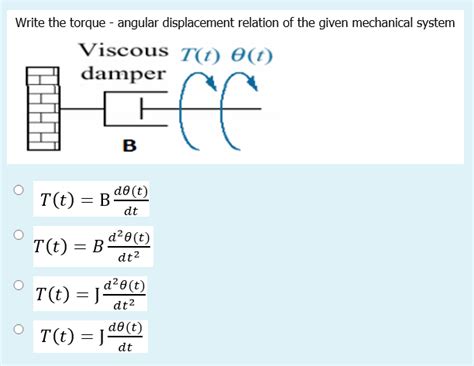 Solved Write The Torque Angular Displacement Relation Of Chegg Com
