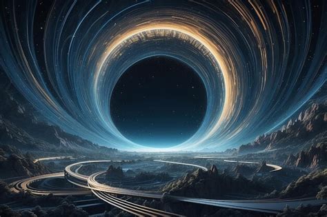 Premium AI Image Temporal Distortion Surreal Merge Of Light Streaks