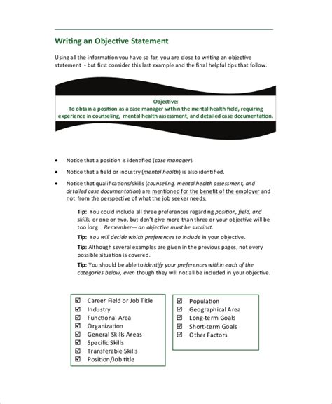 FREE 7 Sample Resume Objective Statement Templates In PDF MS Word