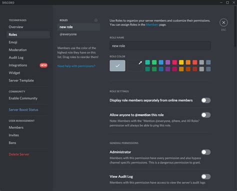 what do the discord role permissions mean technipages