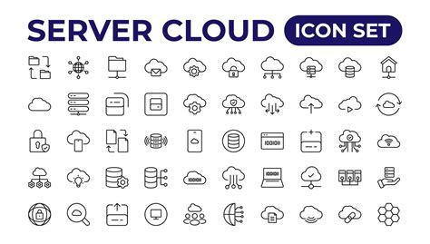 Cloud Computing Icon Set Cloud Computing Line Icons Icons Ft Cloud