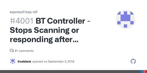 Bt Controller Stops Scanning Or Responding After Random Amount Of
