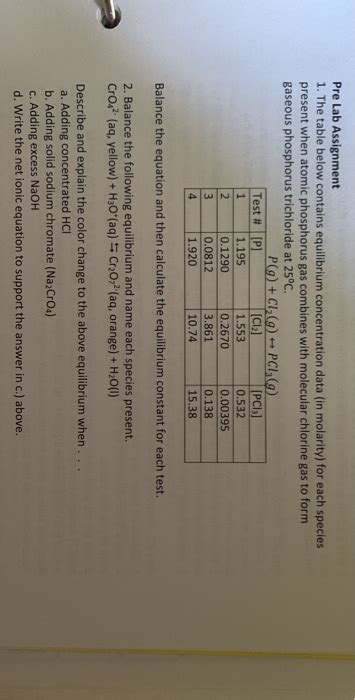 Solved Pre Lab Assignment 1 The Table Below Contains