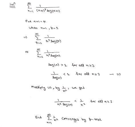 Solved How To Use Comparison Test To Determine Whether This Series Course Hero