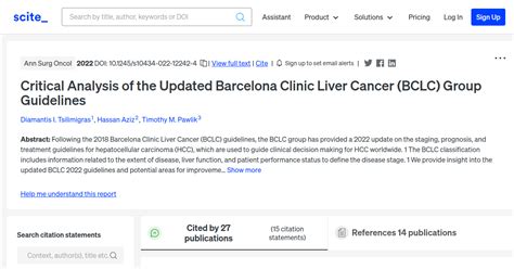 Critical Analysis Of The Updated Barcelona Clinic Liver Cancer Bclc