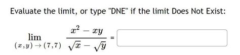 solved evaluate the limit or type dne if the limit does