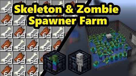 Minecraft Zombie And Skeleton Spawner Farm Tutorial Easy Xp And Loot Farm 1 21 1 22 Youtube