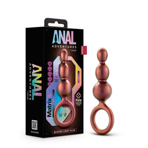 Anal Adventures Matrix Beaded Loop Silicone Plug Copper Sex Toy