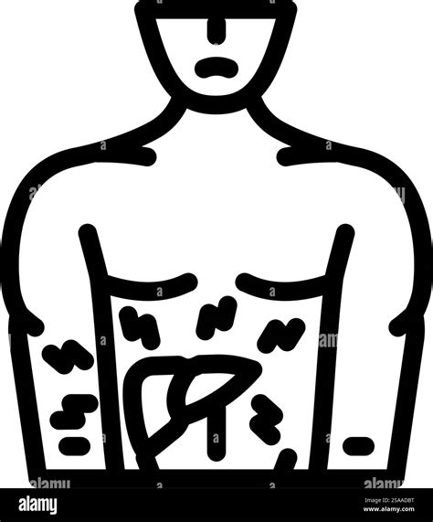Liver Man Disease Line Icon Vector Liver Man Disease Sign Isolated