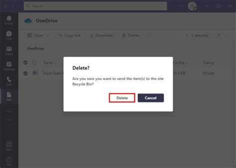 如何從 Microsoft Teams 的聊天中刪除文件
