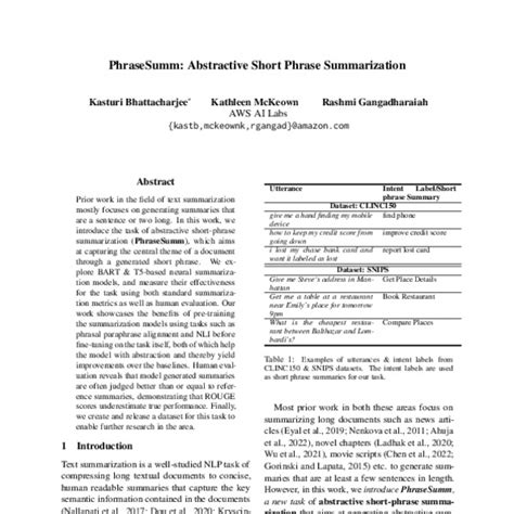 phrasesumm abstractive short phrase summarization acl anthology