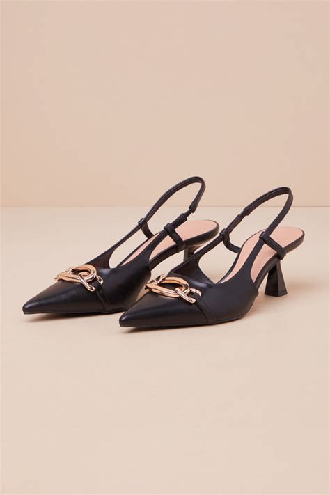 Black Pumps Pointed Toe Pumps Chic Slingback Pumps Lulus