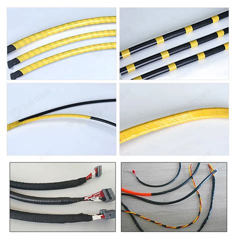 automatic overlapping edge segment taping wire harness winding wrapping
