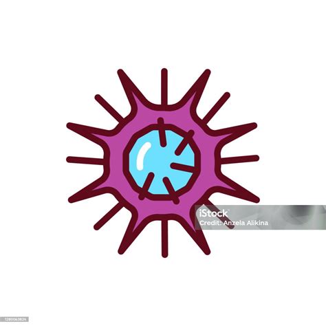 病毒皰疹顏色線圖示向量插圖向量圖形及更多人類乳突病毒圖片 人類乳突病毒 傳染病 免疫系統 Istock