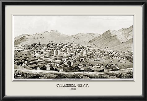 Virginia City Montana Vintage City Maps Restored City Maps