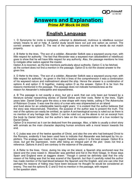 Answers And Explanation Primeap Mock 04 2025 Pdf Negligence Stoicism