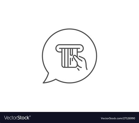 Credit Card Line Icon Hold Payment Royalty Free Vector Image