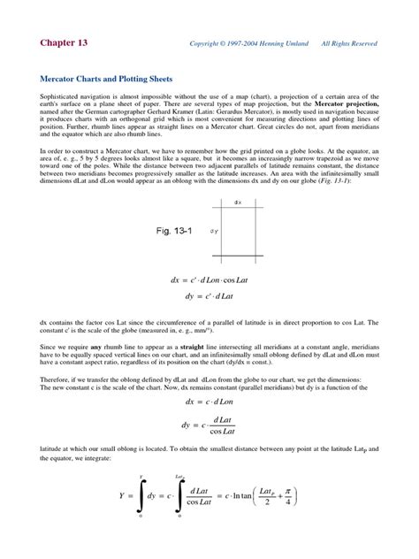 Chapter 13 Mercator Charts And Plotting Sheets Pdf Latitude