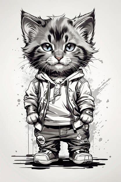 Premium Photo Stylized Cat Character Illustration Design