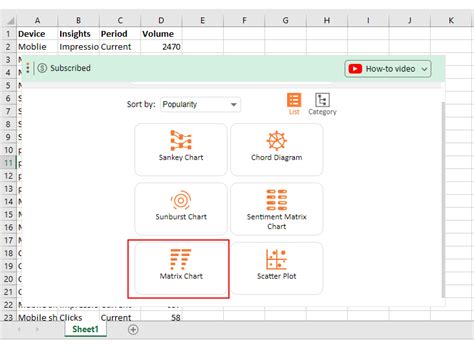 Comparison Chart Excel