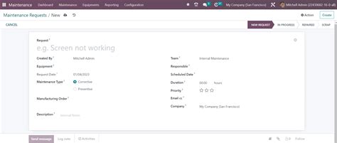 Maintenance Request In Odoo 16 Maintenance App Odoo V16 Enterprise Edition Book