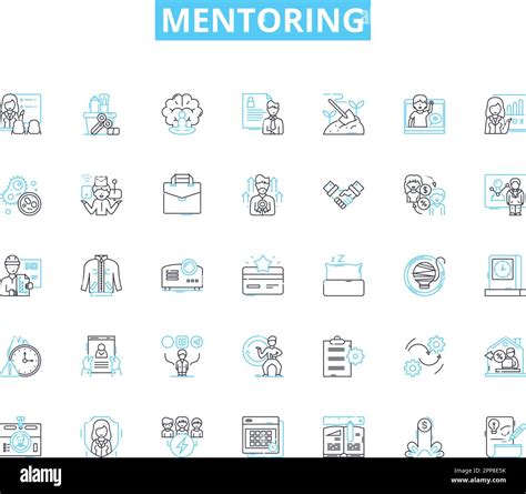 Mentoring Linear Icons Set Learning Guidance Coaching Support
