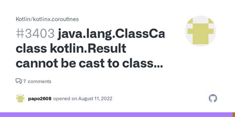 Java Lang Classcastexception Class Kotlin Result Cannot Be Cast To Class Java Lang String