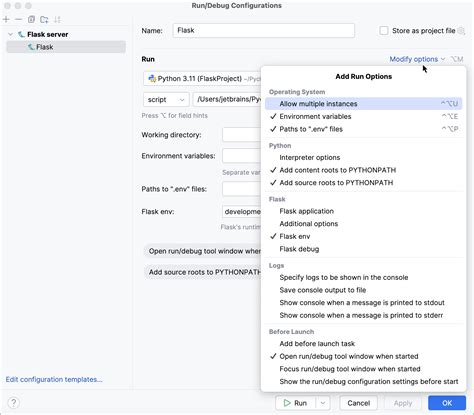 Rundebug Configuration Flask Server Pycharm Documentation