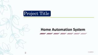 Home Automation System Arduino PPT