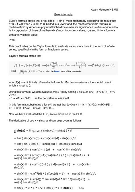 Pdf Eulers Formula Intro Dokumentips